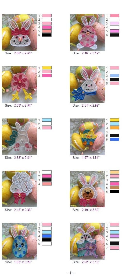 FSL Easter Free Standing Lace Machine Embroidery Designs | Etsy