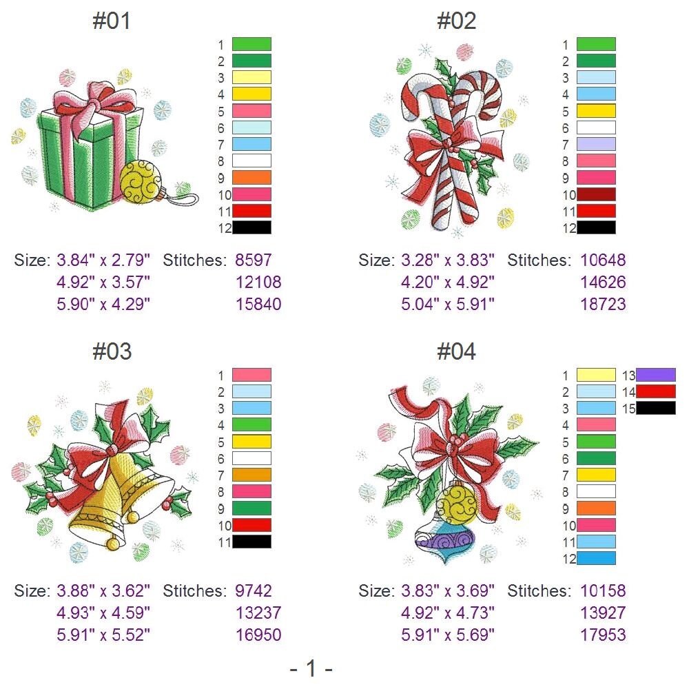 Festive Christmas Machine Embroidery Designs Instant Download - Etsy