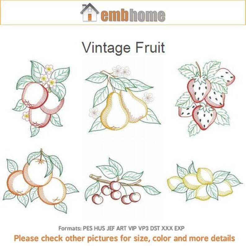 Vintage Fruit Machine Embroidery Designs Instant Download 5x5 | Etsy UK