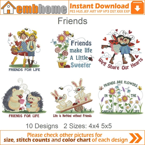 Friends Embroidery Etsy