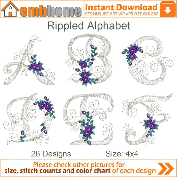 In the Hoop Alphabet Embroidery - Etsy