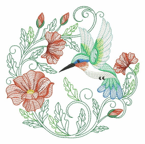 Vintage Hummingbirds Machine Embroidery Designs Pack Instant - Etsy