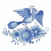 Delft Blue Floral Birds Machine Embroidery Designs Pack - Etsy