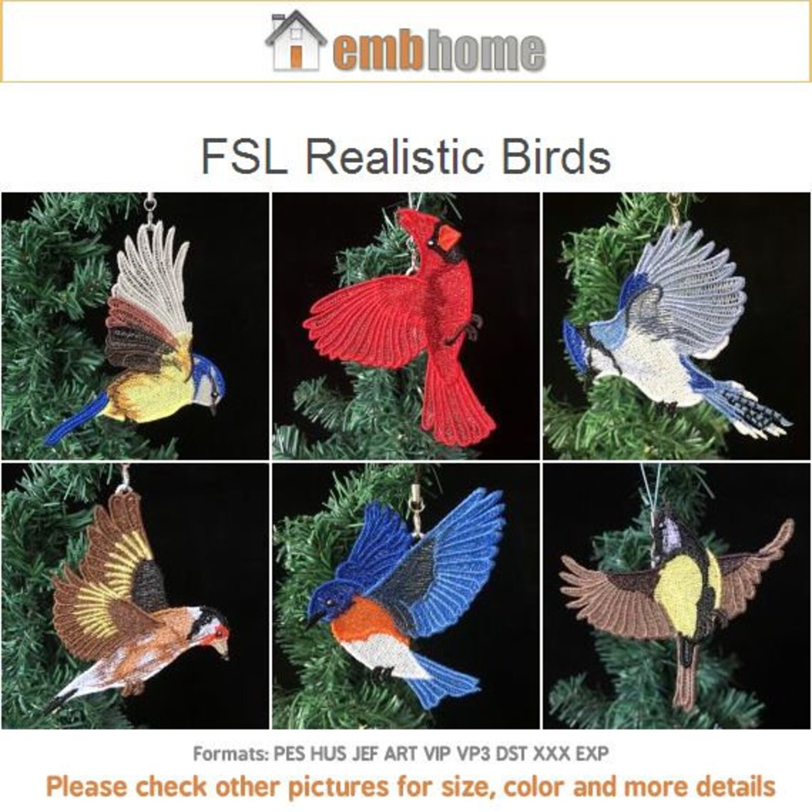 FSL Realistic Birds Free Standing Lace Machine Embroidery - Etsy