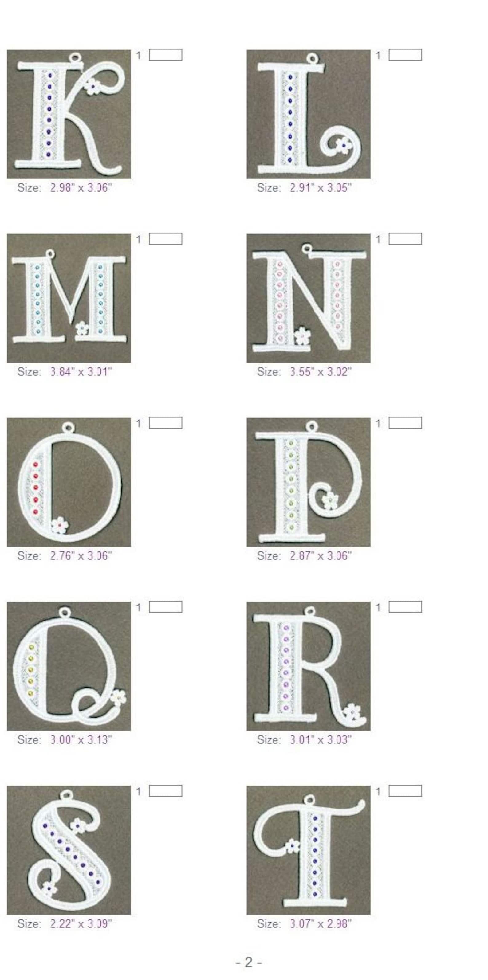 FSL Crystal Alphabets Upper Case Free Standing Lace Letters - Etsy