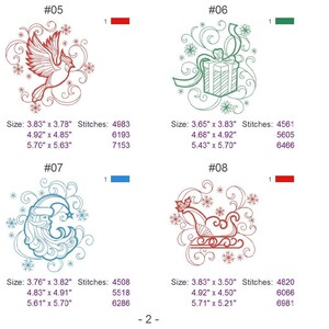 Christmas Swirls Machine Embroidery Designs Pack Instant Download 4x4 ...