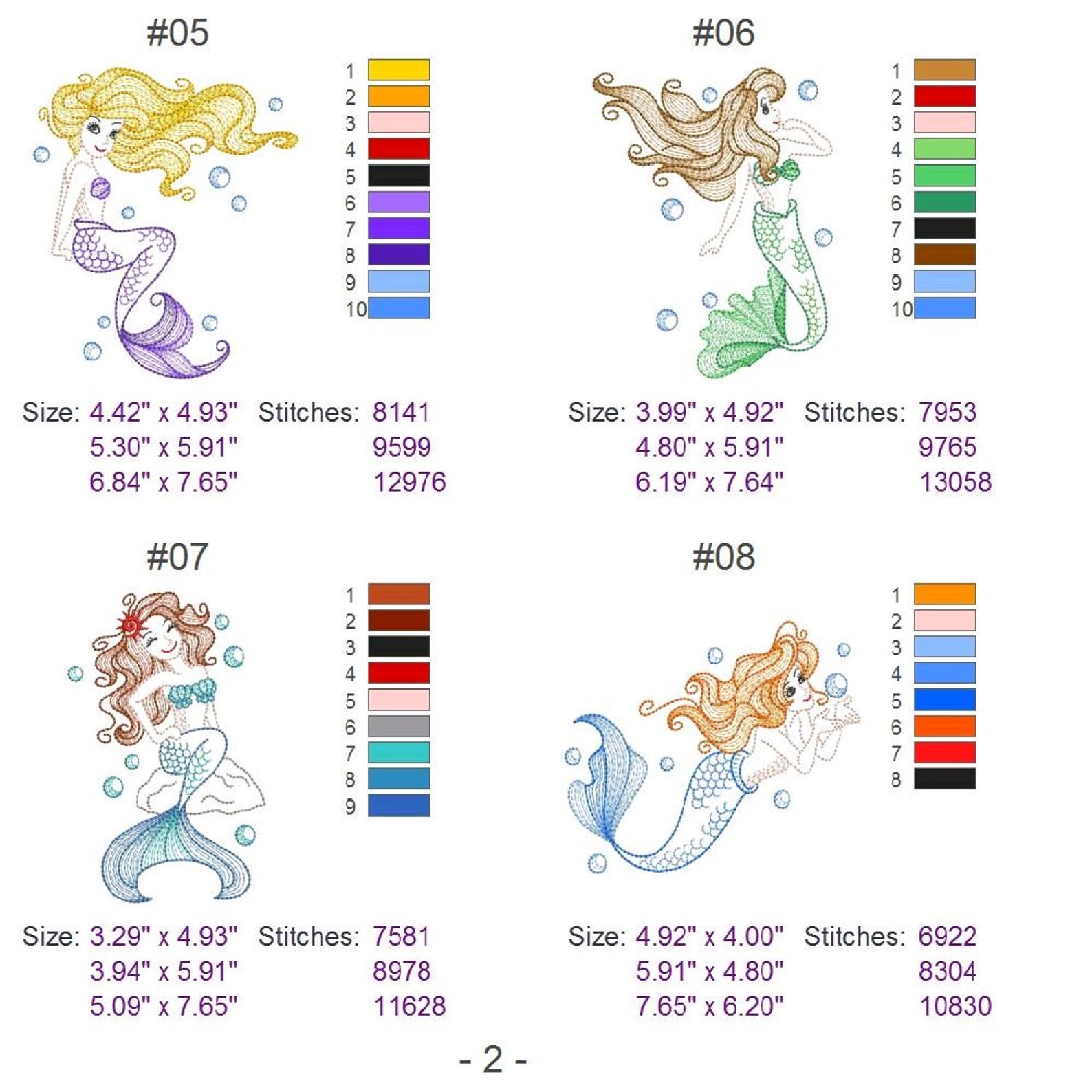 Vintage Mermaids Machine Embroidery Designs Pack Instant Download 5x5 ...