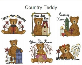 Country Home Primitive Machine Embroidery Designs Pack Instant | Etsy