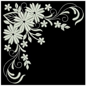 White Work Daisies Flower Floral Daisy Machine Embroidery Designs ...