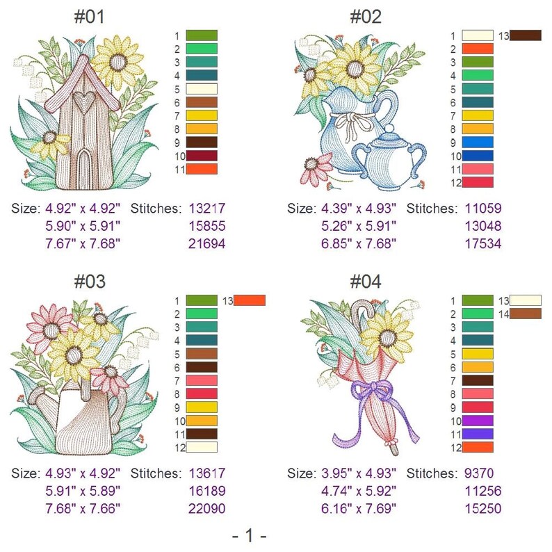 Rippled Sunflowers Machine Embroidery Designs Pack Instant - Etsy