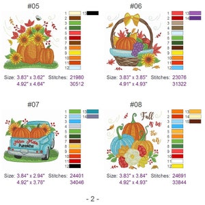 Happy Fall Machine Embroidery Designs Instant Download 4x4 5x5 Hoop 10 ...