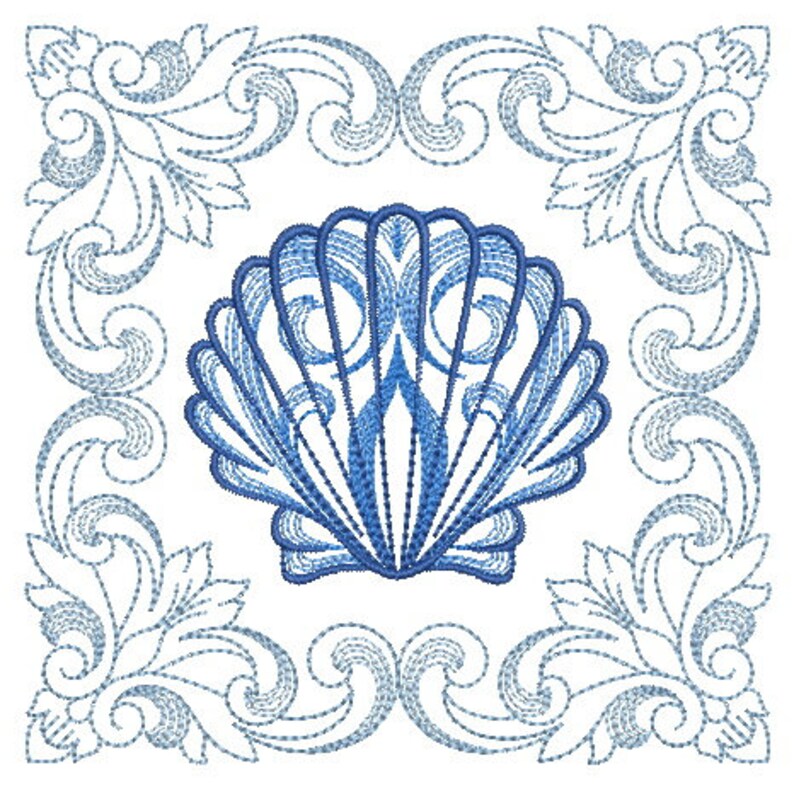 Baroque Sea Life Machine Embroidery Designs Pack Instant - Etsy
