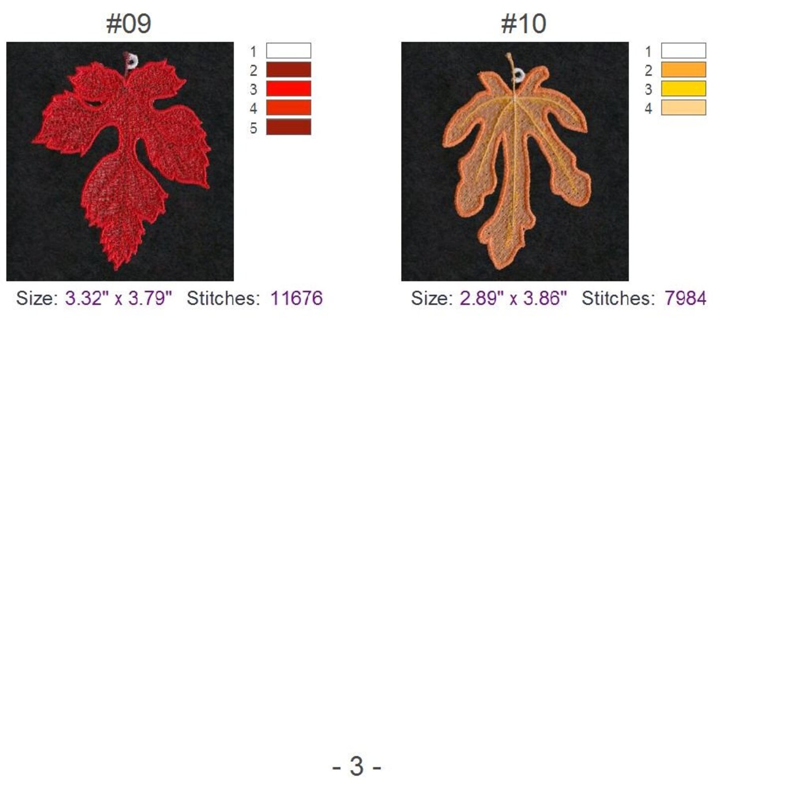 FSL Leaves Autumn - Free Standing Lace Machine Embroidery Designs ...