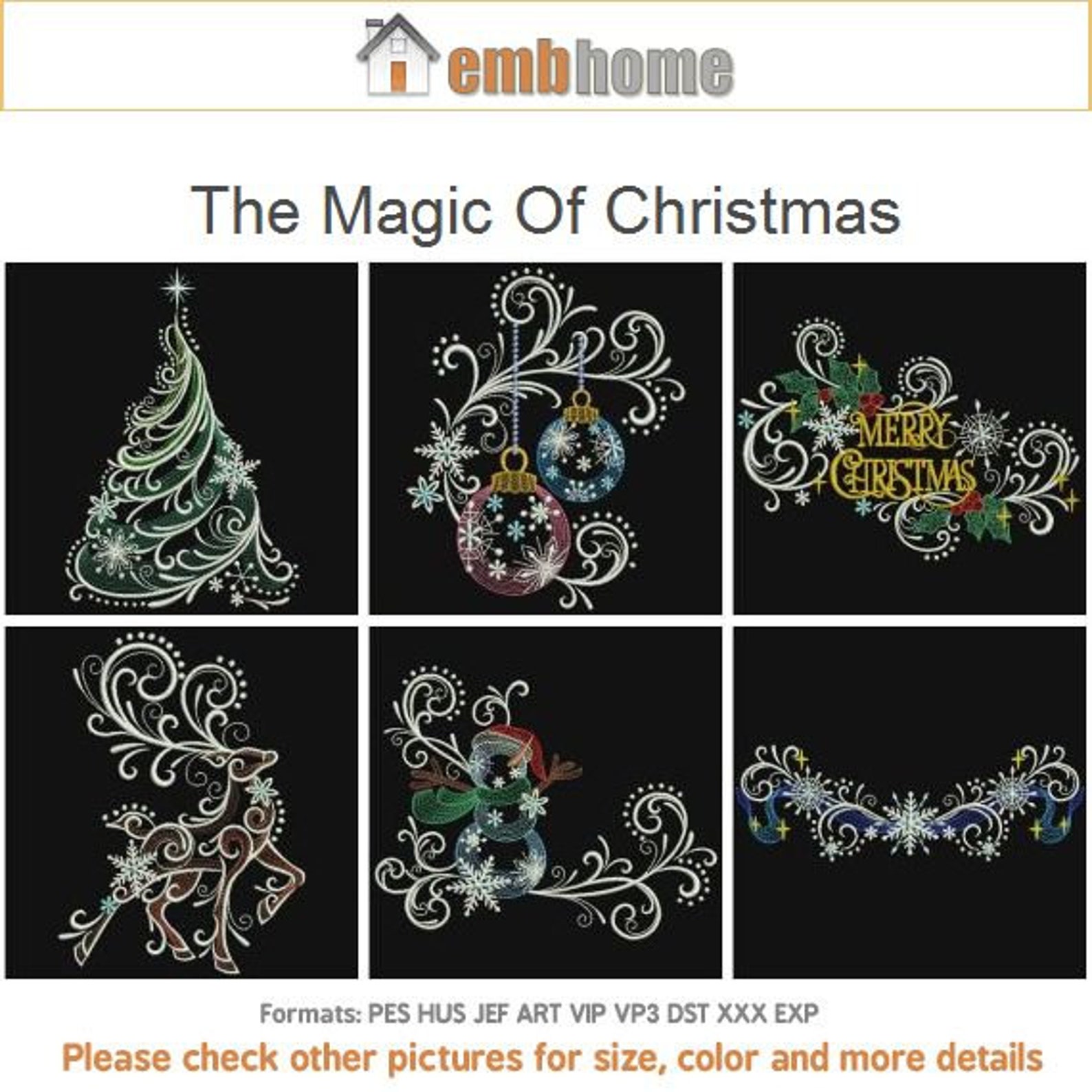 The Magic of Christmas Machine Embroidery Designs Instant - Etsy