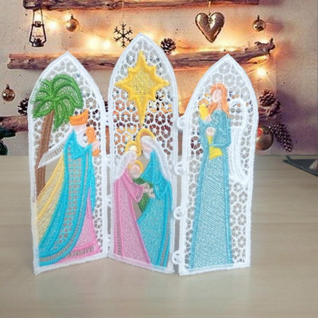 FSL Nativity Panel Screen Free Standing Lace Machine Embroidery Designs ...