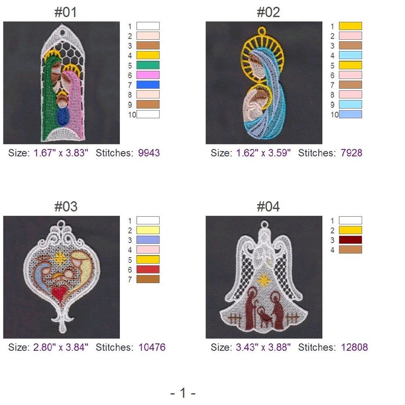 FSL Nativity Ornaments Free Standing Lace Machine Embroidery Designs ...