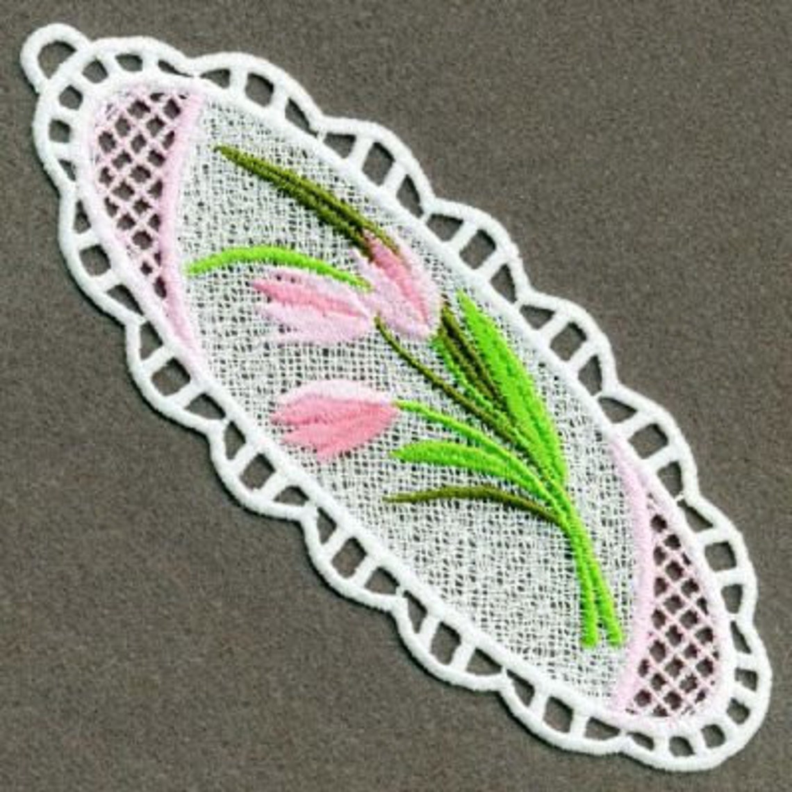 FSL Floral Bookmark Machine Embroidery Design Ornament Free | Etsy
