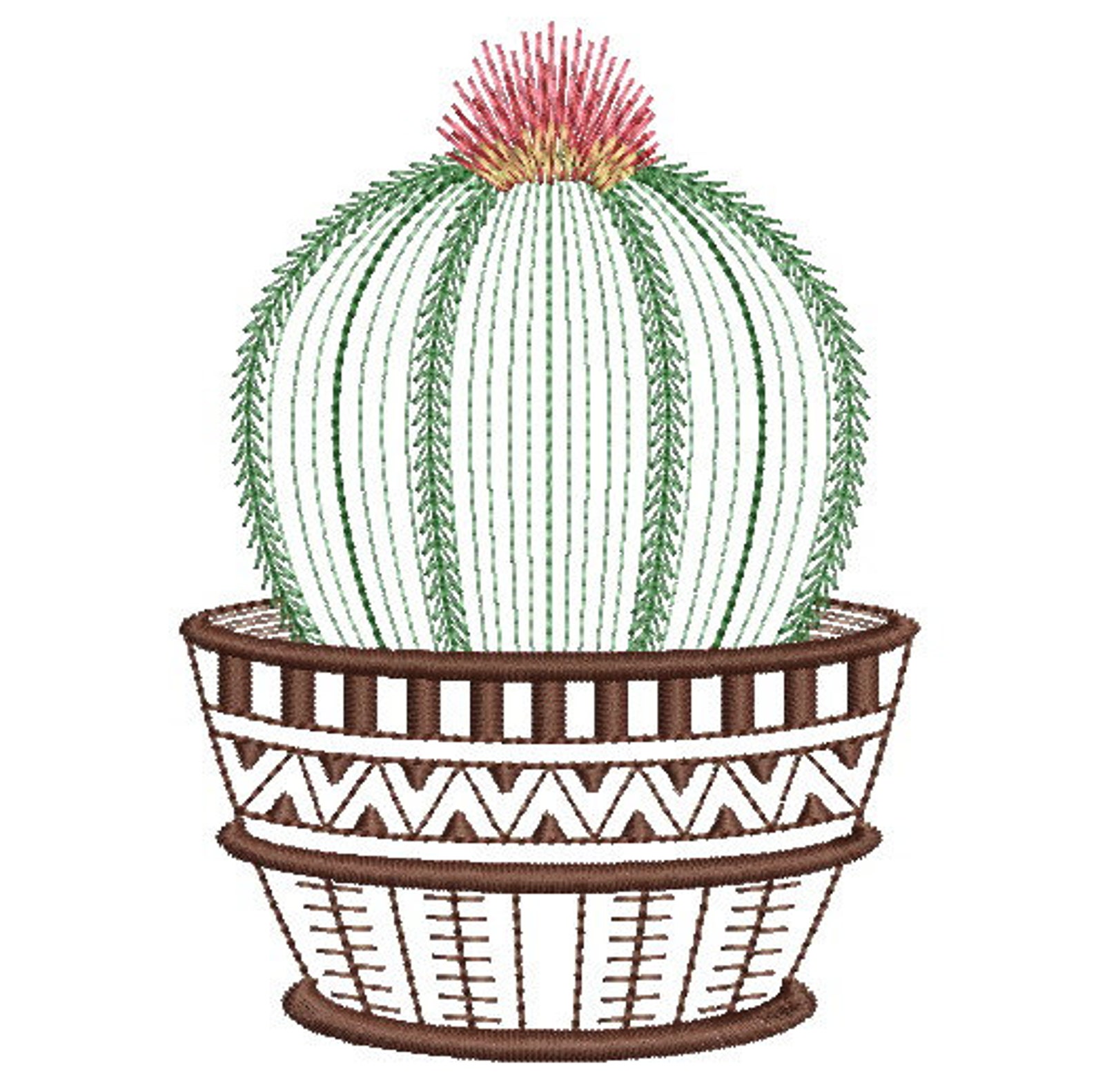 Basket Cactus Machine Embroidery Designs Instant Download 4x4 - Etsy