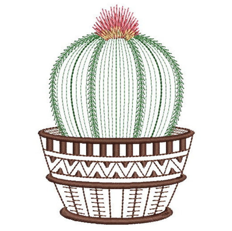 Basket Cactus Machine Embroidery Designs Instant Download 4x4 - Etsy