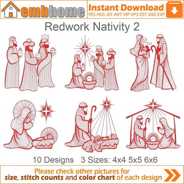 Redwork Machine Embroidery Designs - Etsy