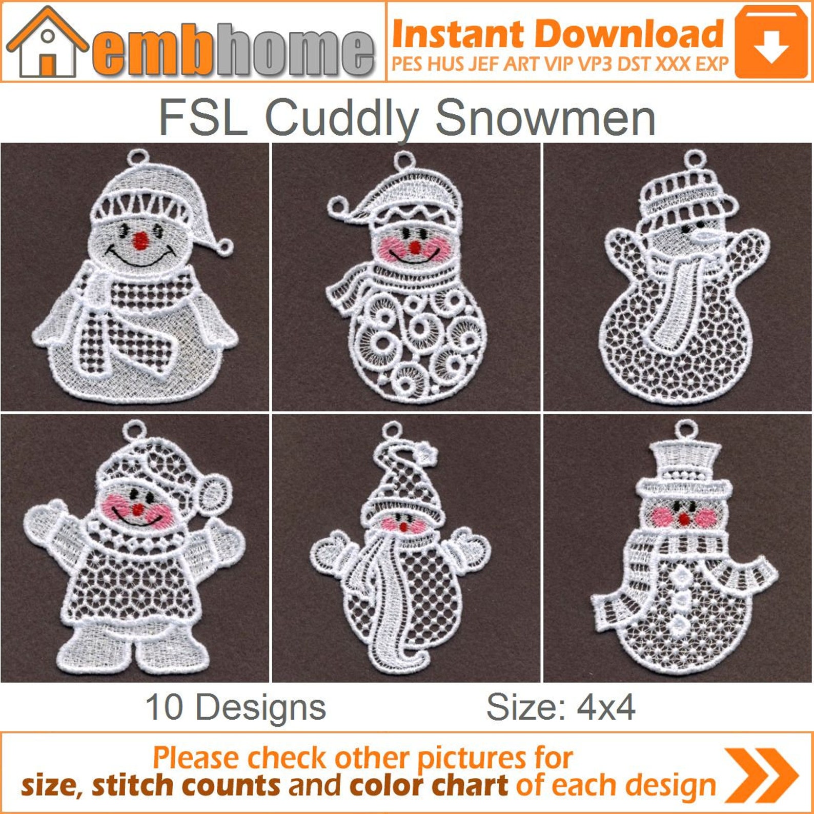 FSL Cuddly Snowmen Free Standing Lace Machine Embroidery - Etsy