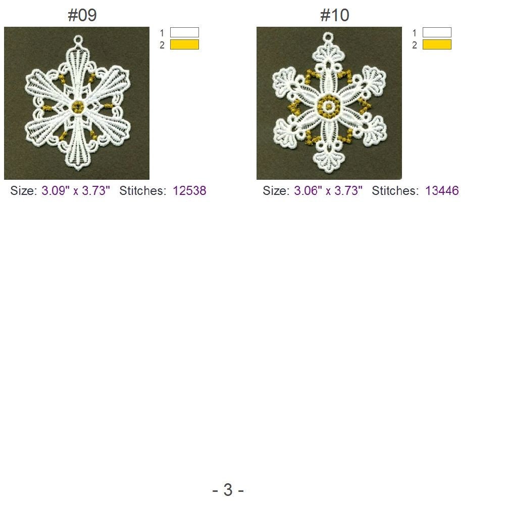 FSL Snowflakes Free Standing Lace Christmas Ornament Machine Embroidery ...