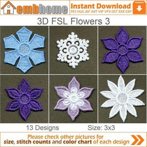 FSL Floral Bookmark Machine Embroidery Design Ornament Free - Etsy