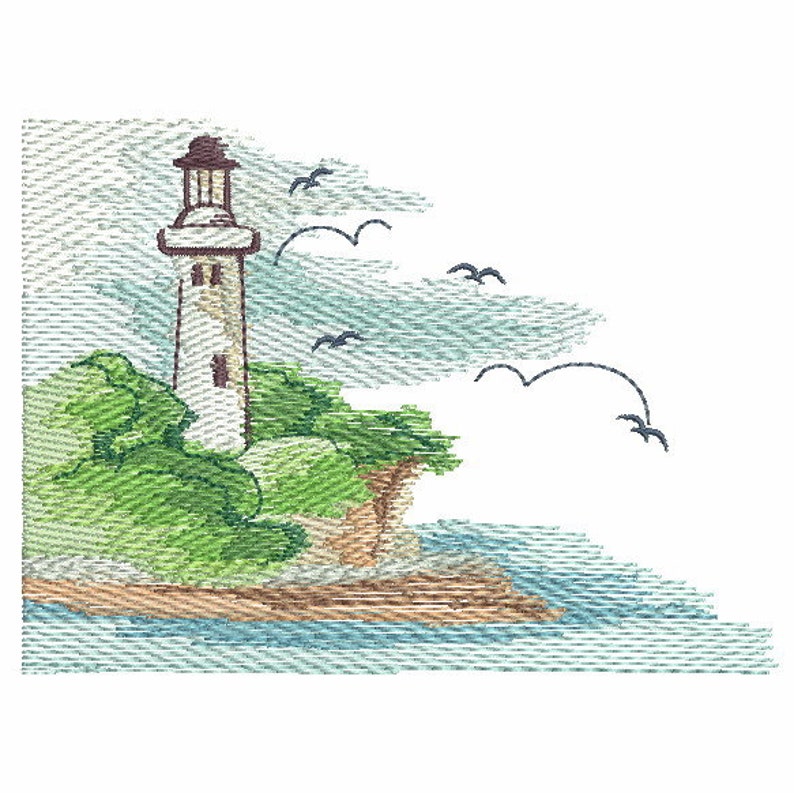 Watercolor Lighthouses Machine Embroidery Designs Instant - Etsy