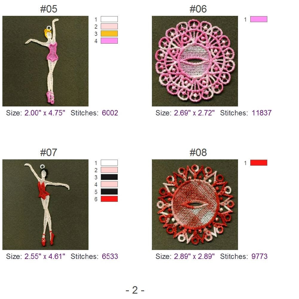 3D FSL Ballerina Free Standing Lace Machine Embroidery Designs Instant ...