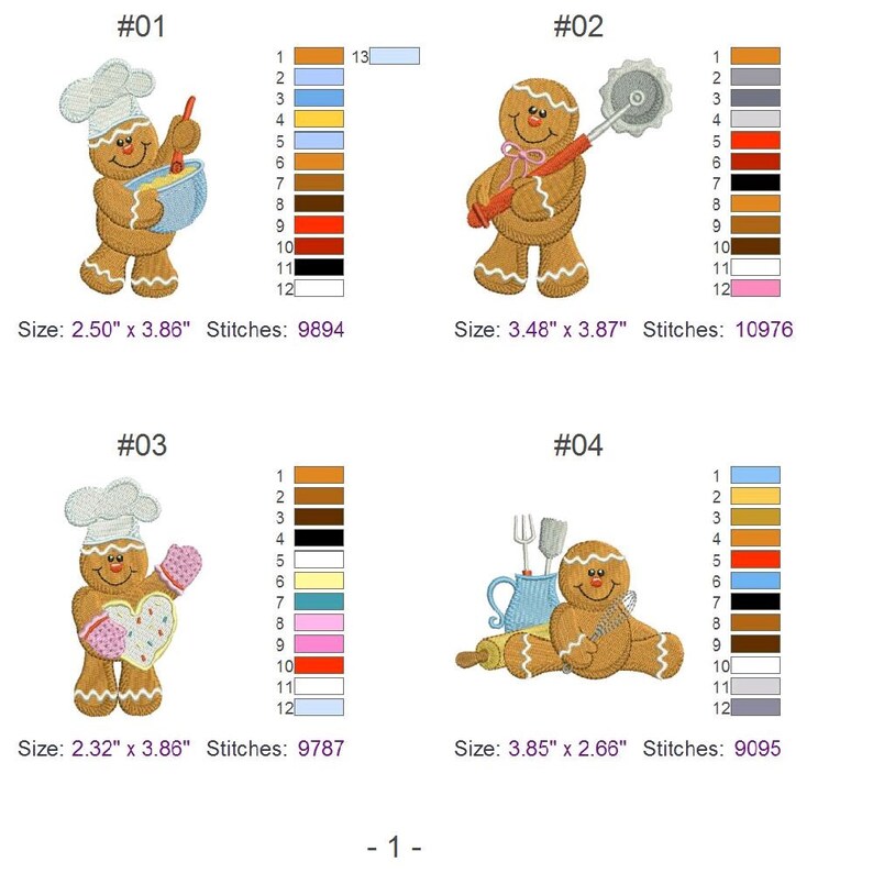 Ginger Chef Cook Christmas Machine Embroidery Designs Instant Download ...