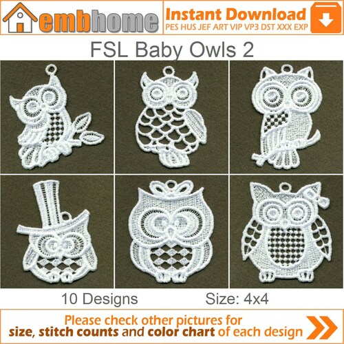 FSL Feathers Free Standing Lace Machine Embroidery Designs - Etsy