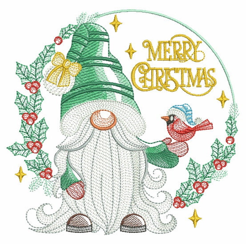 Christmas Gnome Machine Embroidery Designs Instant Download - Etsy