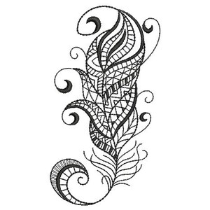 Blackwork Feathers Machine Embroidery Designs Pack Instant Download 4x4 5x5 6x6 Hoop 6 Designs ...