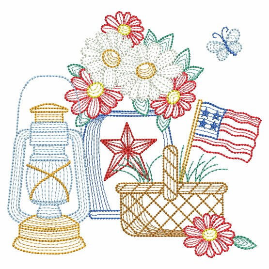 Vintage Patriotic Designs Machine Embroidery Designs Pack Instant ...
