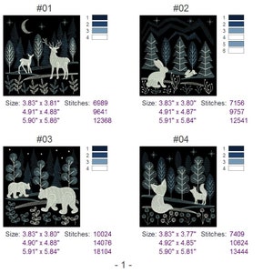 Winter Woodland Scene Machine Embroidery Designs Instant Download 4x4 ...