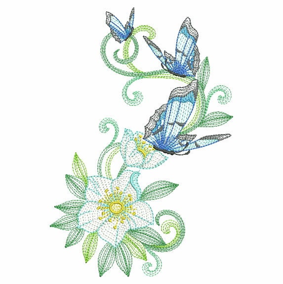 Fluttering Fancy Machine Embroidery Designs Pack Instant Download 5x5 ...