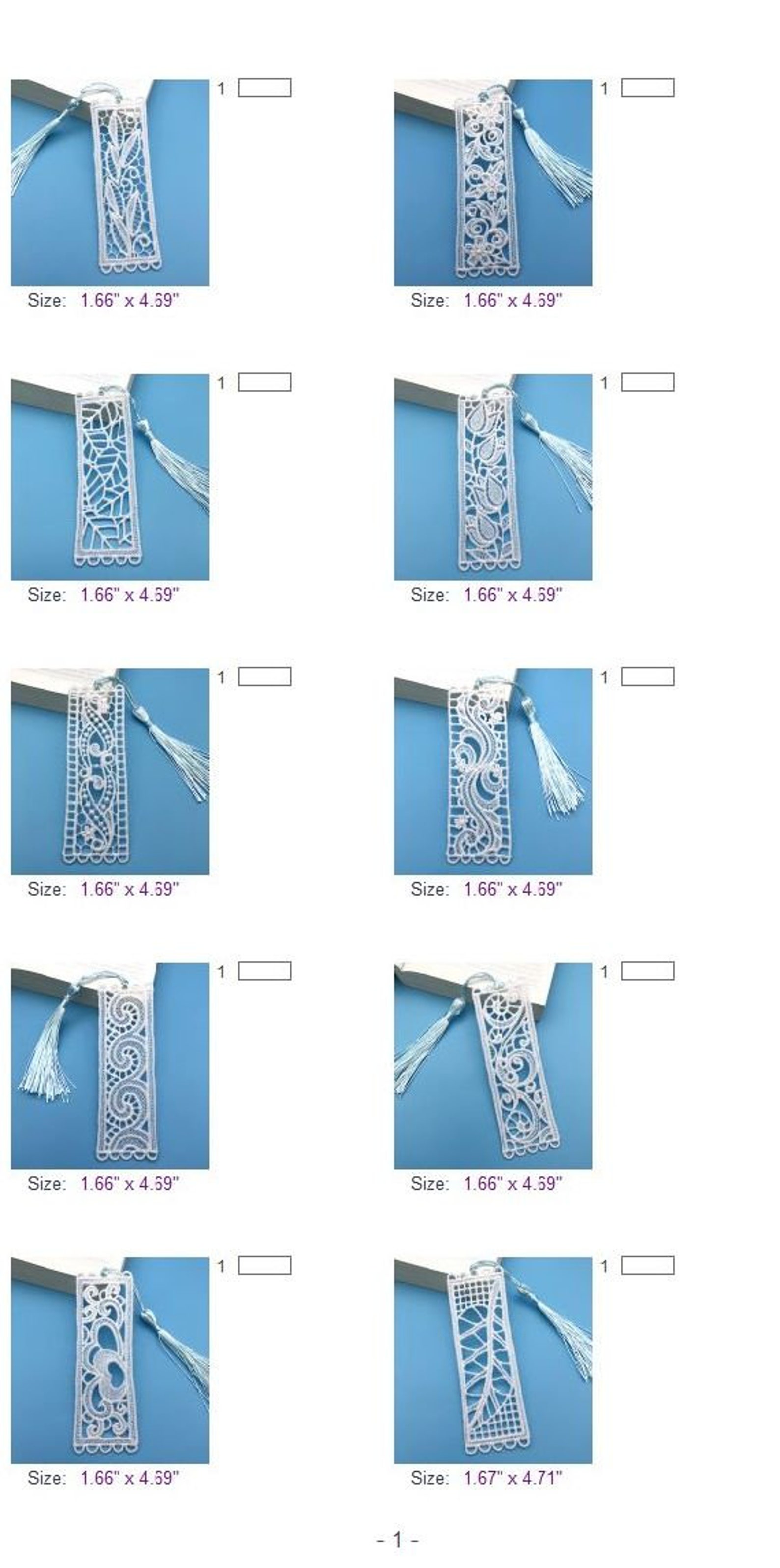 FSL Delicate Bookmarks Free Standing Lace Machine Embroidery - Etsy