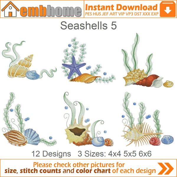 Seashell Embroidery - Etsy