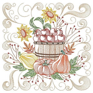 Autumn Harvest Blocks Machine Embroidery Designs Instant Download 5x5 ...