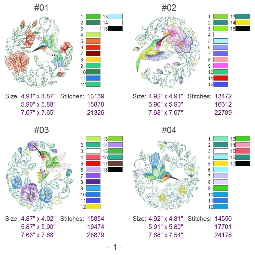 Vintage Hummingbirds Machine Embroidery Designs Pack Instant - Etsy