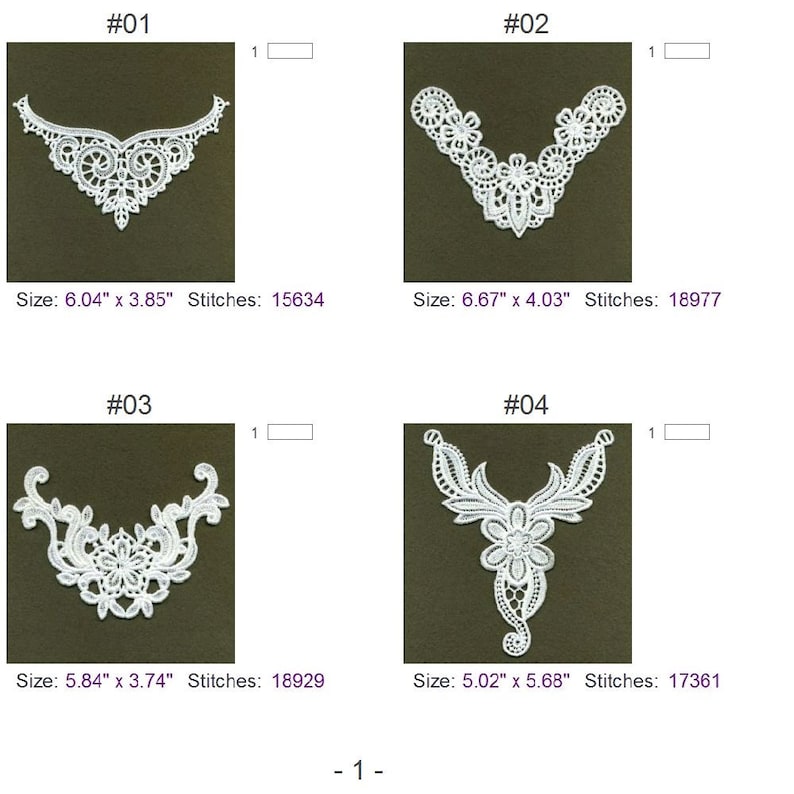 FSL Necklines Free Standing Lace Machine Embroidery Designs Instant ...