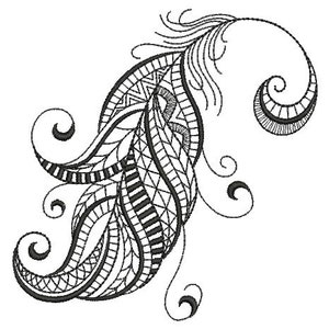 Blackwork Feathers Machine Embroidery Designs Pack Instant Download 4x4 5x5 6x6 Hoop 6 Designs ...