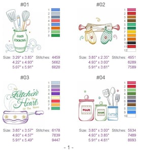 Vintage Kitchen Machine Embroidery Designs Instant Download 4x4 5x5 6x6 ...