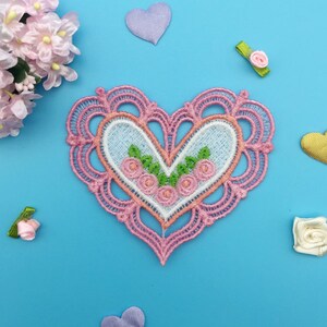 FSL Rose Heart Free Standing Lace Machine Embroidery Designs Instant ...