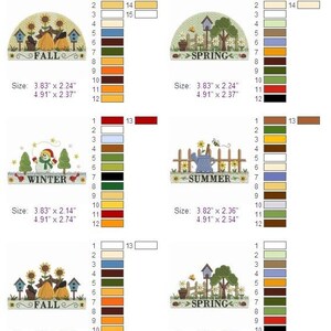 Four Seasons Machine Embroidery Designs Instant Download 4x4 - Etsy