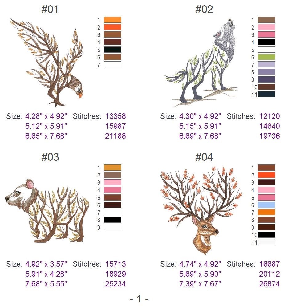 Decorative Woodland Animals Machine Embroidery Designs Pack - Etsy
