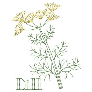 Vintage Kitchen Herbs Machine Embroidery Designs Instant Download 4x4 ...