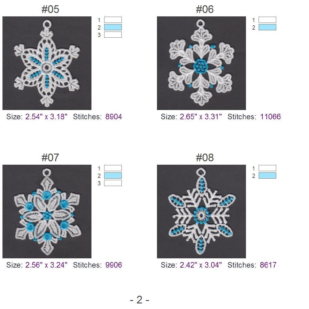 FSL Snowflakes Free Standing Lace Machine Embroidery Designs - Etsy