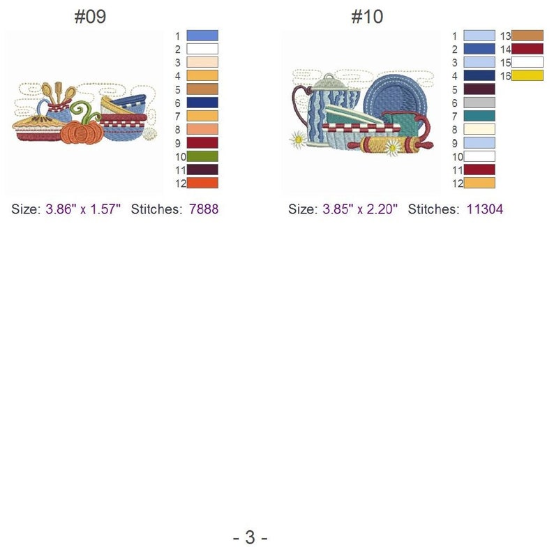 In the Kitchen Machine Embroidery Designs Instant Download 4x4 Hoop 10 ...