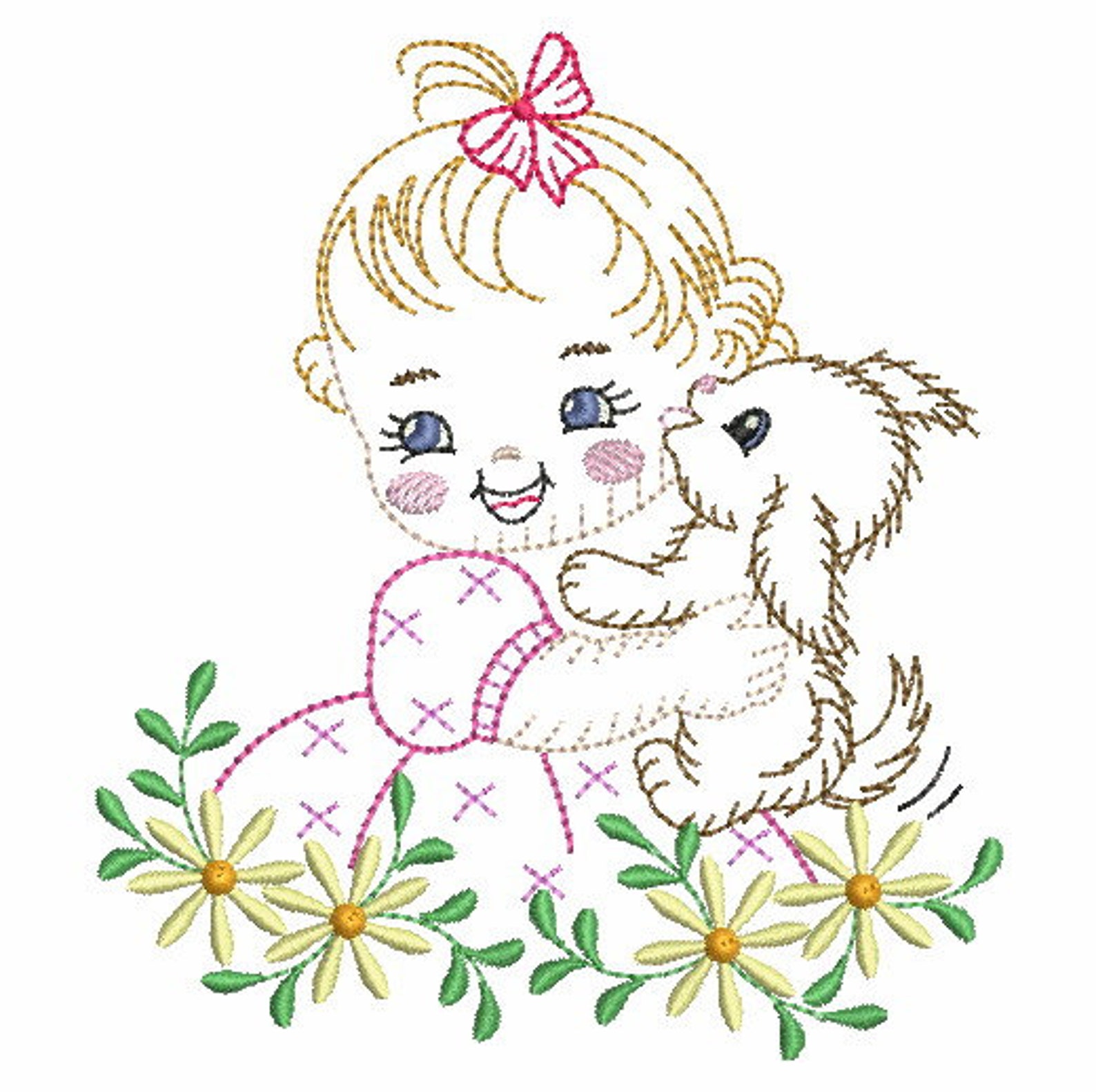 Vintage Child Machine Embroidery Designs Pack Instant Download - Etsy